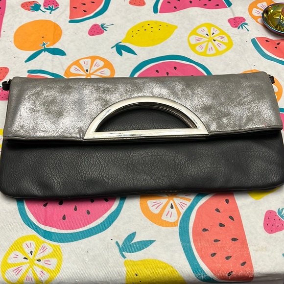 Cato | Bags | Cato Black And Silver Faux Leather Clutchhandbag | Poshmark